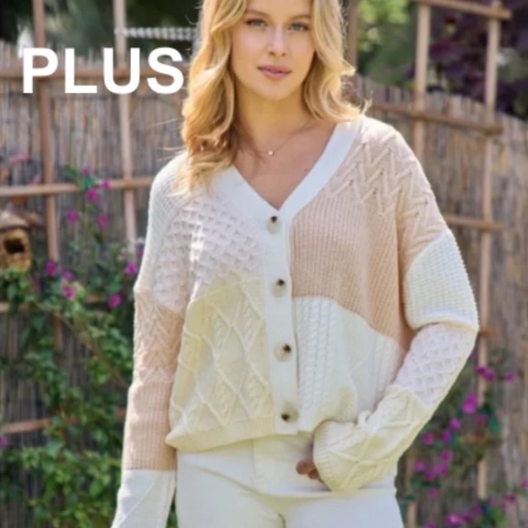 Sugarfox | Sweaters | The Laura Colorblcok Cable Knit Cardigan | Poshmark
